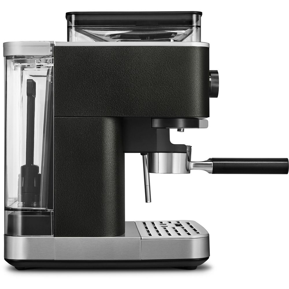 Cafetera espresso semiautomática con molinillo de café - Negro acero ...